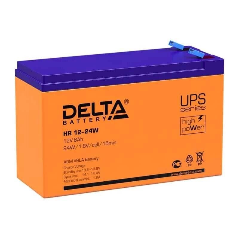 Аккумуляторная батарея DELTA для источника бесперебойного питания BATTERY HR 12-24 W, 12 В, 6 Ач (HR 12-24 W)