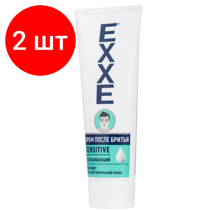 Комплект 2 штук, Крем после бритья EXXE sensitive д/чув кожи, 80 мл