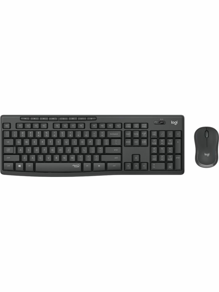 Комплект (клавиатура + мышь) беспроводной LOGITECH MK295 Silent Combo Graphite Retail (920-009807)