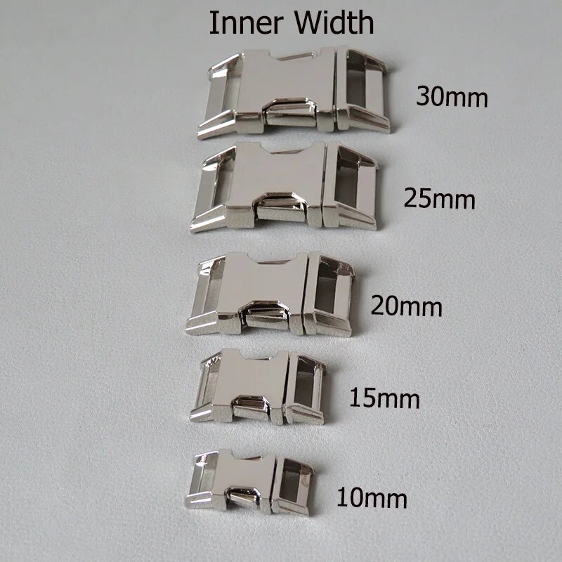 Металлическая пряжка 10-25 мм серебристого цвета Webbing Width 10mm, 1 PCS