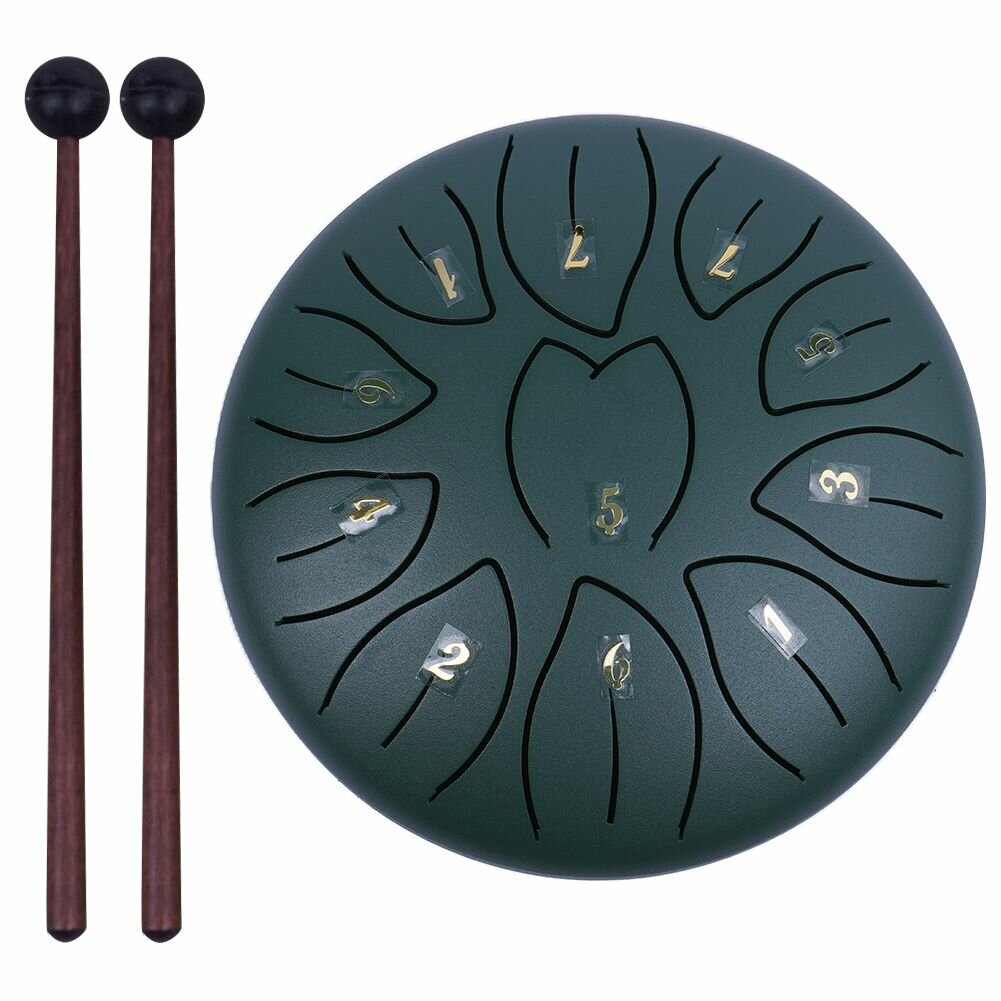 Глюкофон 6-дюймовый 11-нотный стальной барабан для хэндпана, ударные инструменты, музыкальный подарок