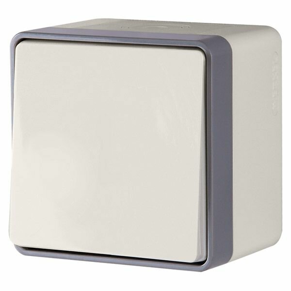 Выключатель накладной одноклавишный WERKEL GALLANT WL15-01-02 / W5010203 IP44 слоновая кость