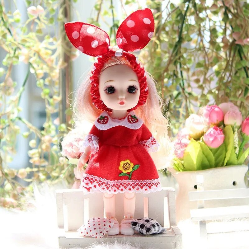 Кукла BJD 17 см Винил FanMoEpoch для девочек Красный, Little Red Cap