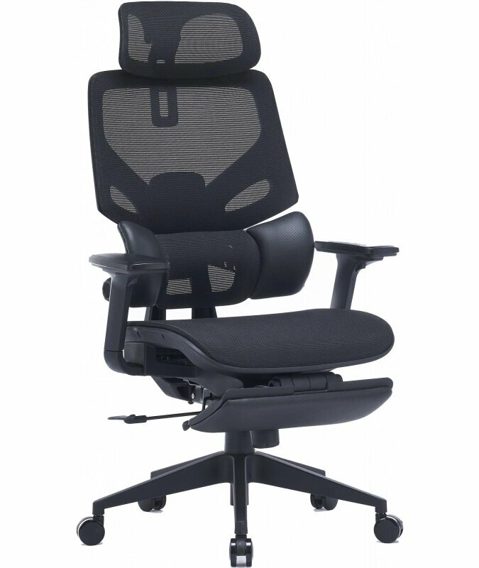 Кресло Cactus CS-CHR-MC01-BK, обивка: сетка/эко. кожа, цвет: черный