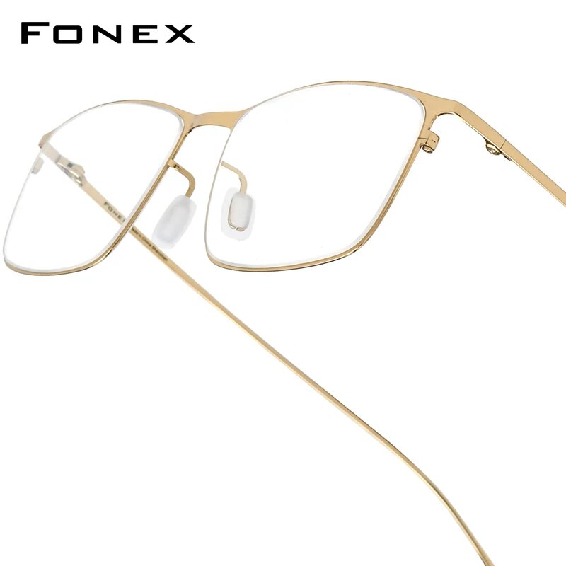 FONEX оправа для очков мужская золотая, бежевая