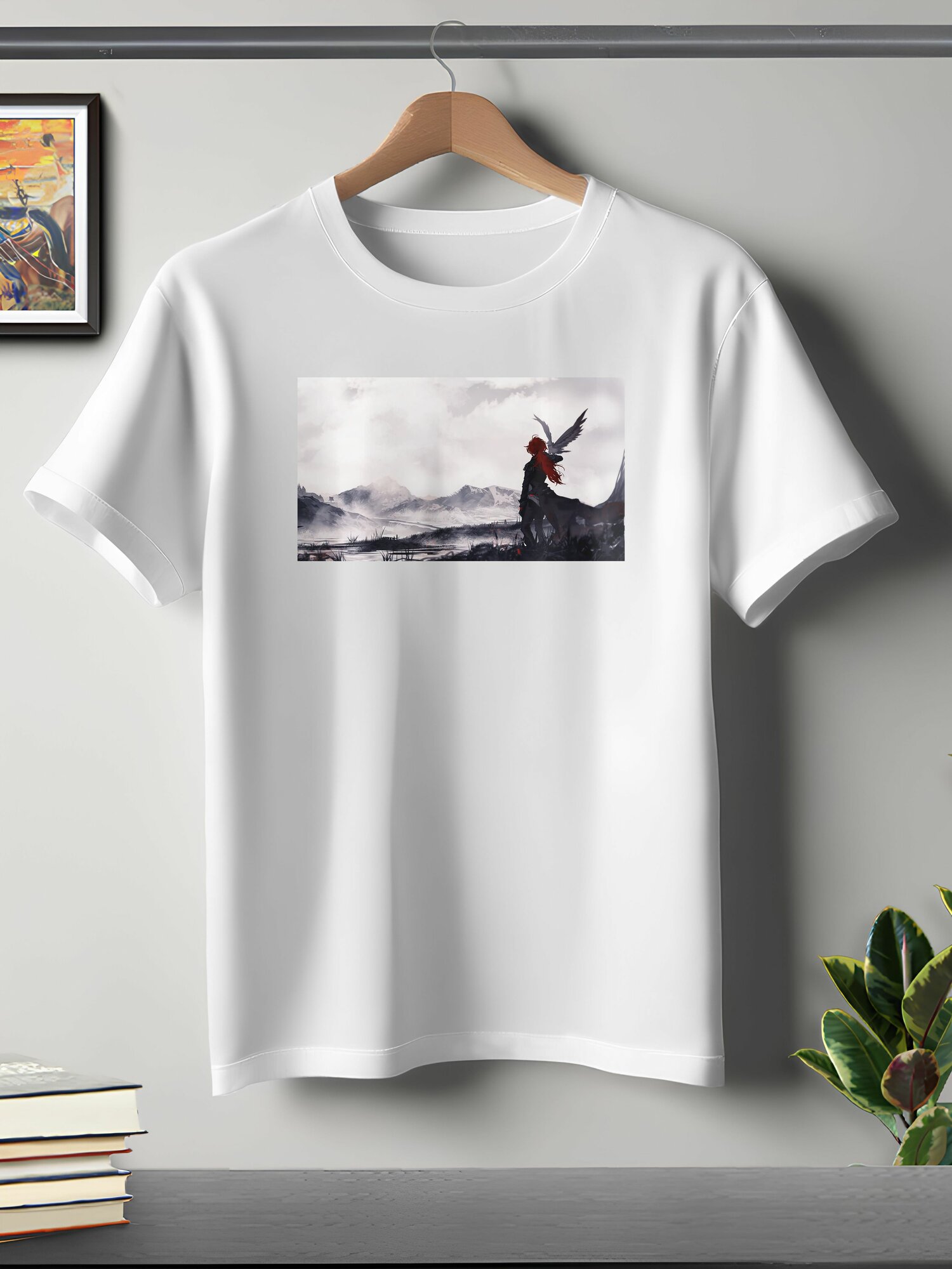 Футболка  Детская ONEQ 140 (10-11) размер с принтом Genshin Impact, белая