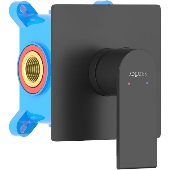 Встраиваемый смеситель Aquatek AQ1466MB лира (внешняя и скрытая часть), матовый черный