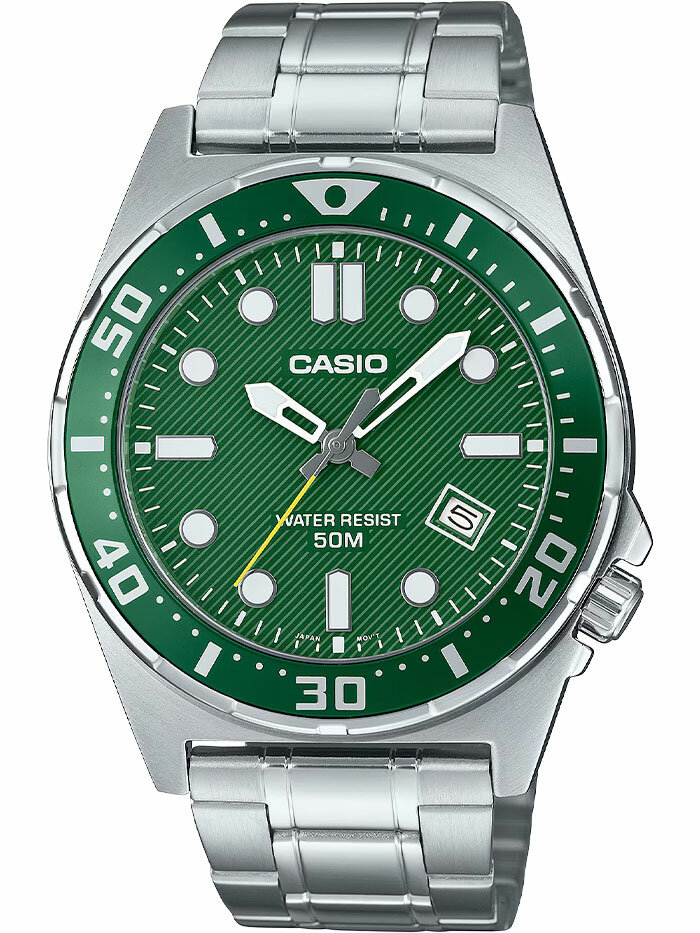 Наручные часы CASIO Collection, зеленый, серебряный — фото 1