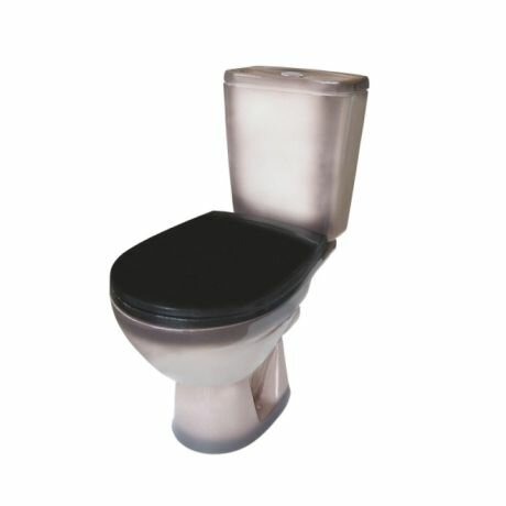Унитаз компакт ROSA Соло, горизонтальный выпуск, сиденье термопласт, черный декор