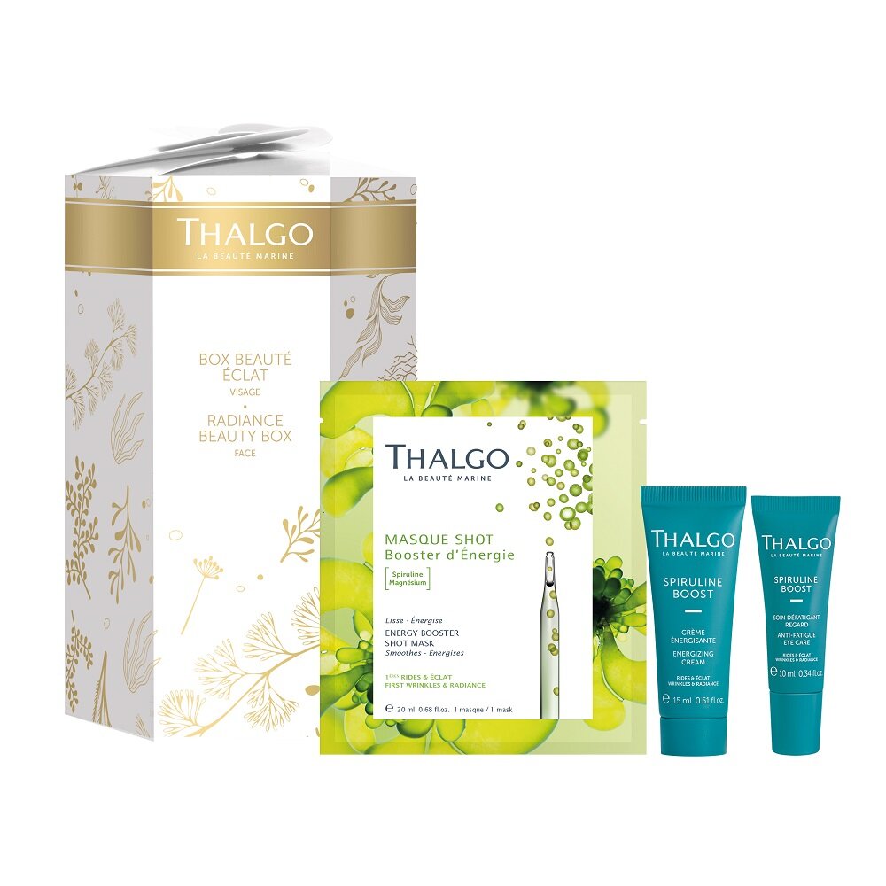 Набор Thalgo Spiruline Boost, крем для лица + гель для век + экспресс-маска, 15+10+20мл