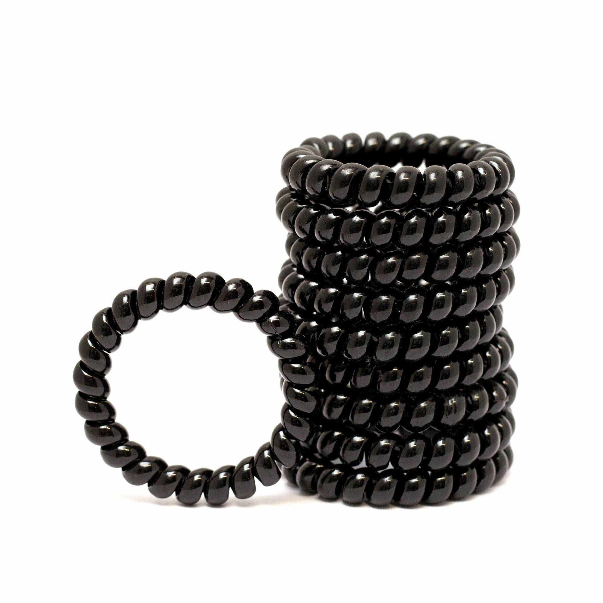 10 шт Резинки для волос спираль черные