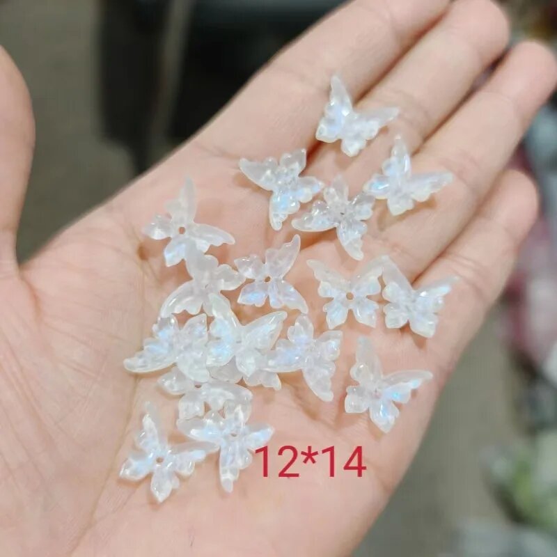 Чешские стеклянные бусины-бабочки 12x14 мм, 20 шт. Белый, 1