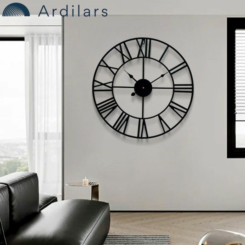 Большие железные бесшумные настенные часы