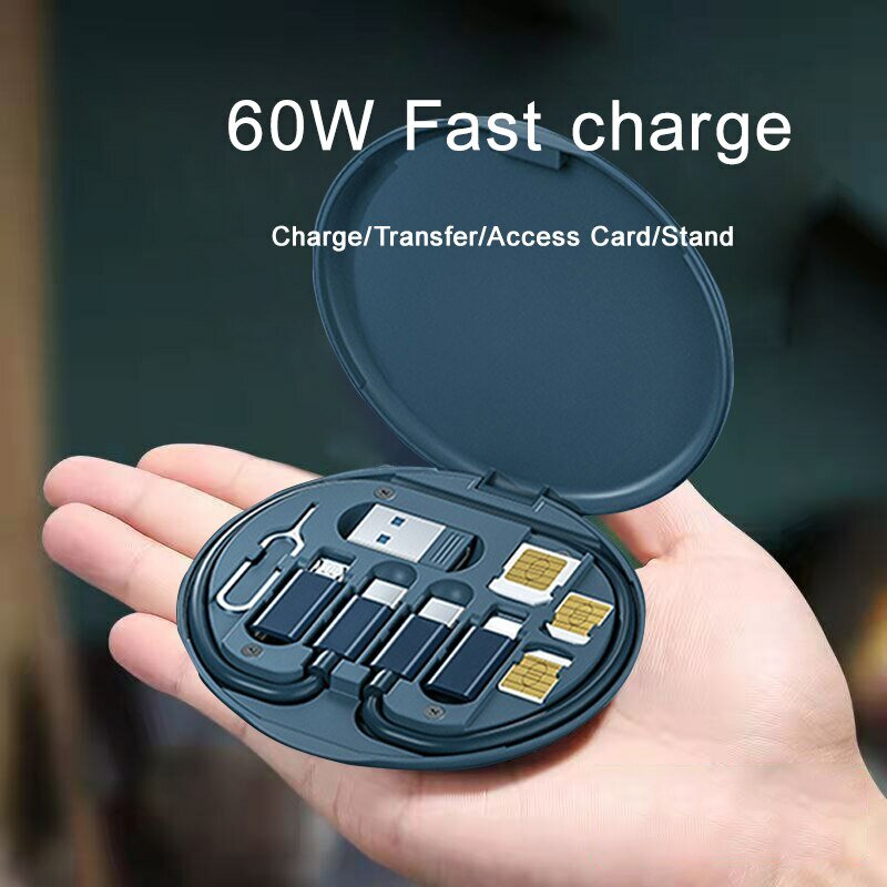 5 в 1 универсальный комплект для зарядки мобильного телефона 60 Вт портативное зарядное устройство для телефона USB-кабе