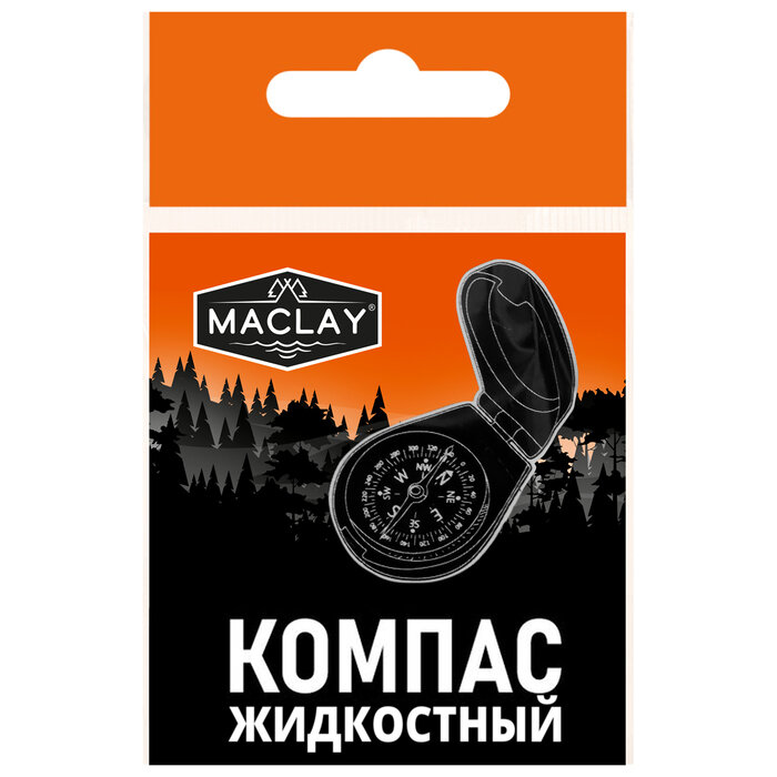 Компас Veber DC45-8, магнитный, туристический, с крышкой, круглый, прозрачный, 35 г — фото 1
