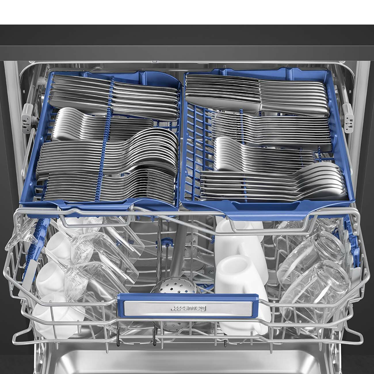 Встраиваемая посудомоечная машина Smeg STL323BQLH, серебристая, 14 комлектов, 11 программ — фото 1