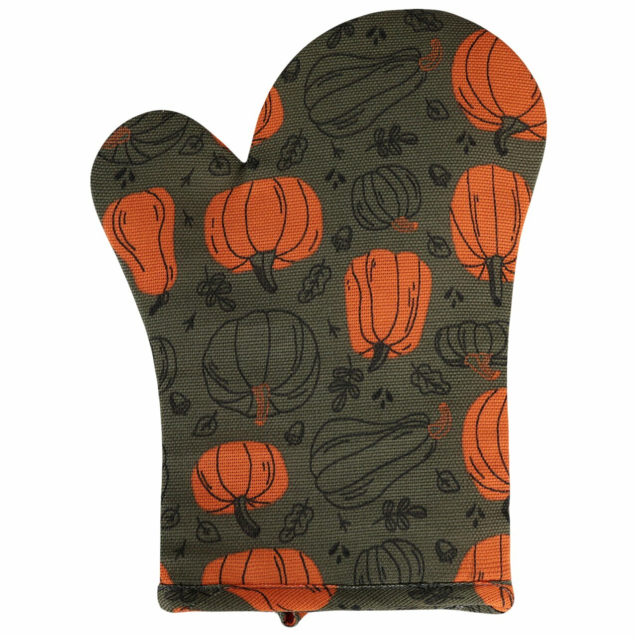 Хаски Home Прихватка-рукавичка малая, Зеленая тыква, рогожка, фигурная для кухни