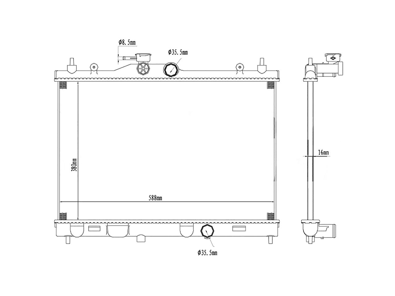 UNIO RAD-10057 (214102W40A / 21410EL000 / 21410EL00A) радиатор охлаждения двигателя Nissan (Ниссан) tIIda (c11, sc11)