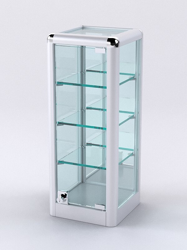 Витрина из профиля настольная "вайб ИКС" №6-3П-З-200 (задняя стенка Зеркало), Серый