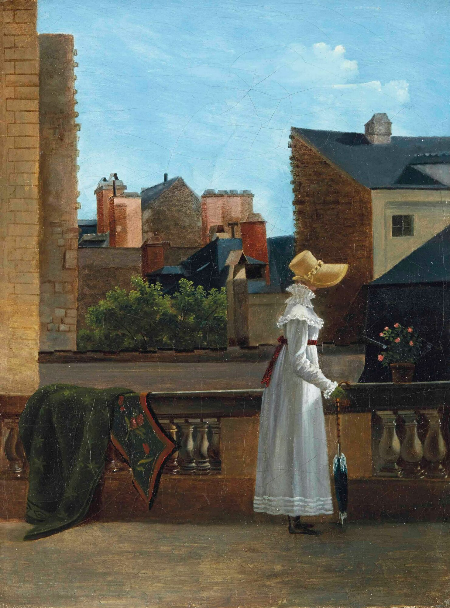 Картина Бертена Жан-Виктора Элегантность террасы с видом на город в плане планировки 60х80 см