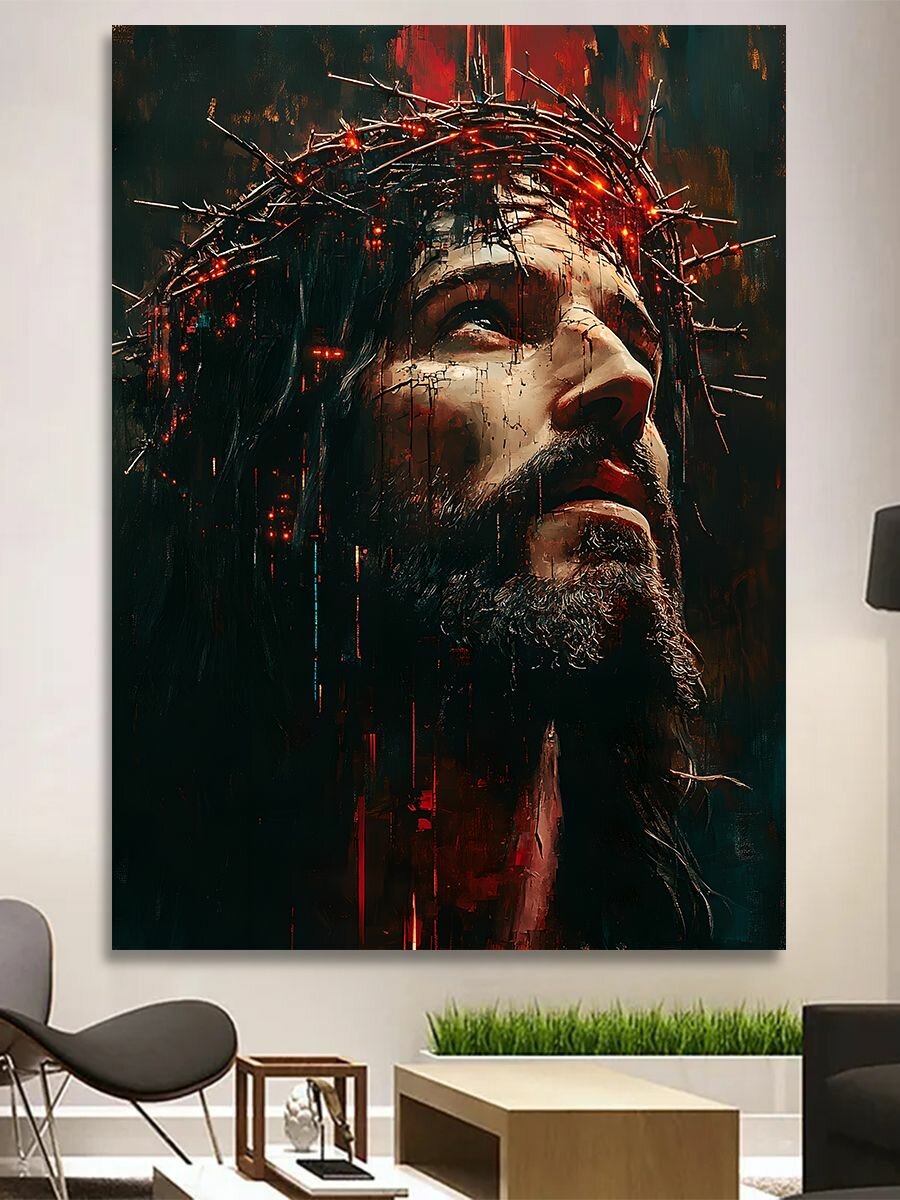 Картина / иисус, Современная картина в интерьер, 60х80 см.