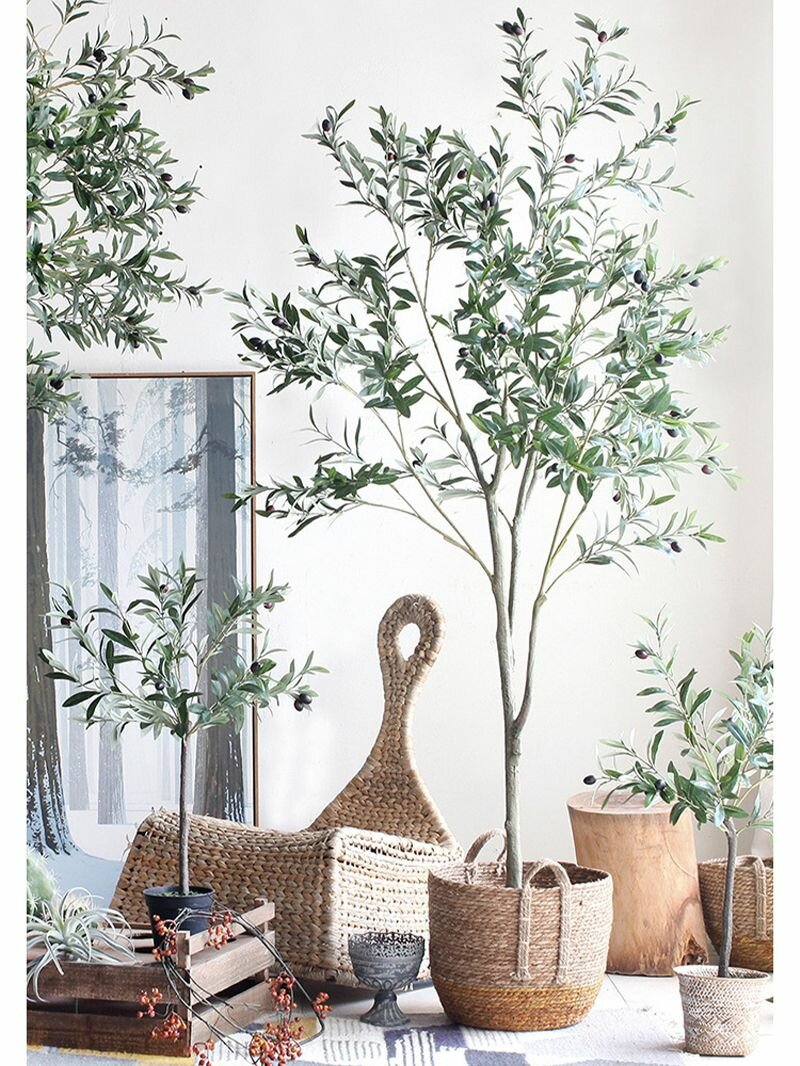 Оливковое дерево искусственное 150 см в горшке как живое! Для гостиной, офиса, кафе