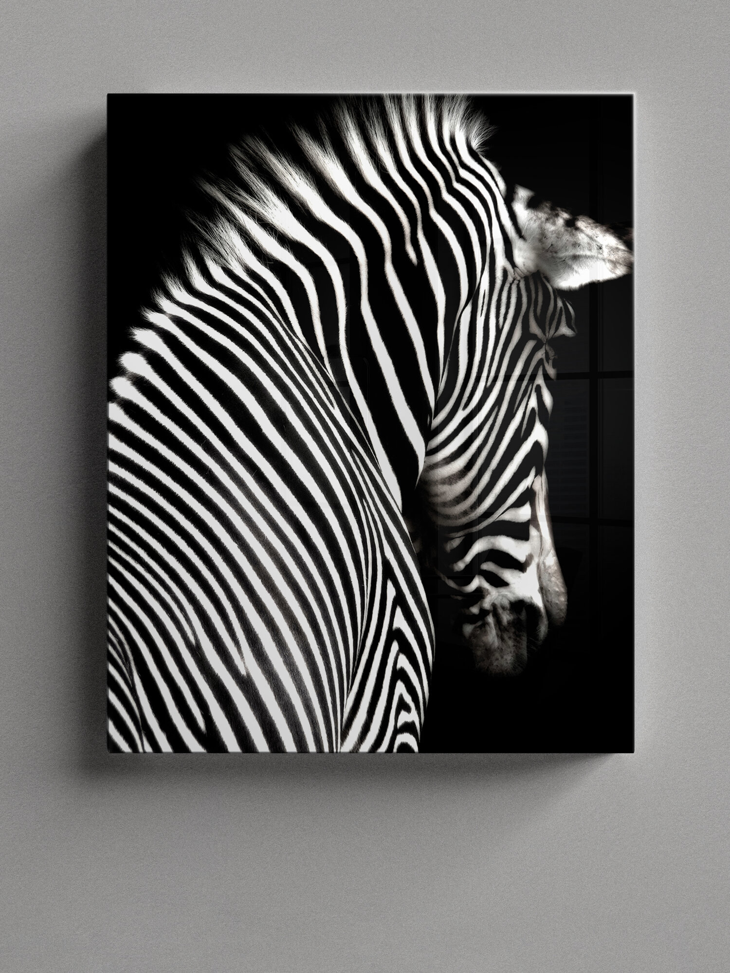 Картина Postermarket "Зебра", на стекле, цифровая печать, 40x50 см