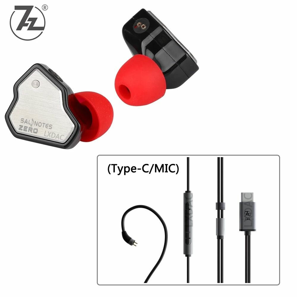 Наушники 7HZ Salnotes Zero, наушники с динамическим драйвером 10мм, наушники HiFi Music IEM, Спортивная игровая гарнитура для бега, 2контактные съемные DJ мониторы, разъем Type C/3,5mm