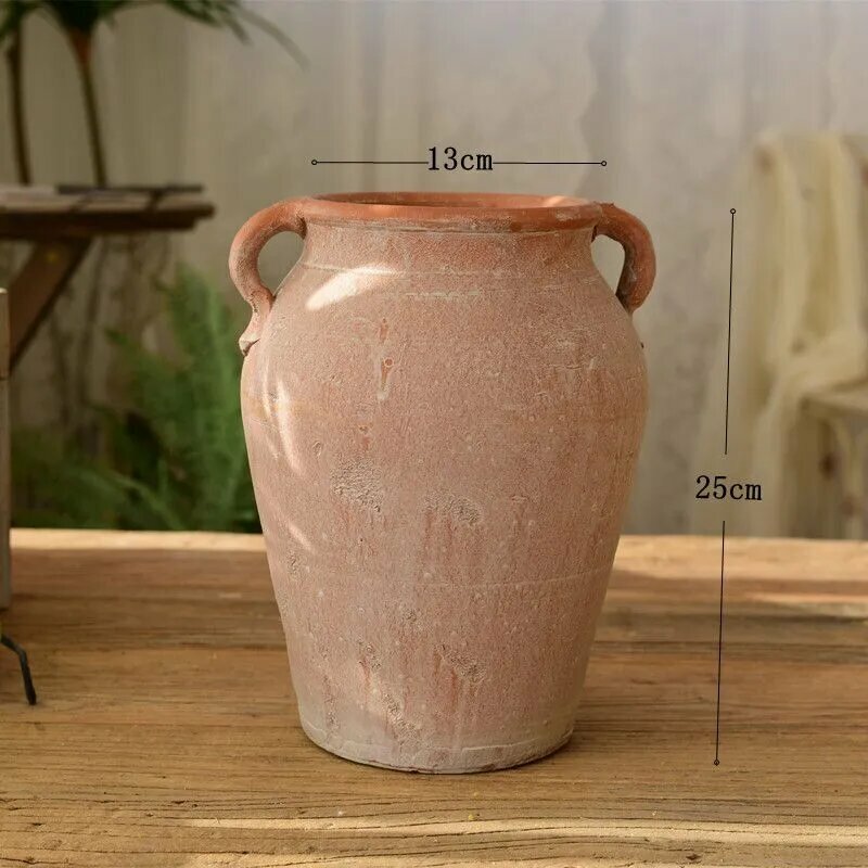 Ваза "Старинная грубая глиняная ваза", 25 см , Керамика, 1 шт
