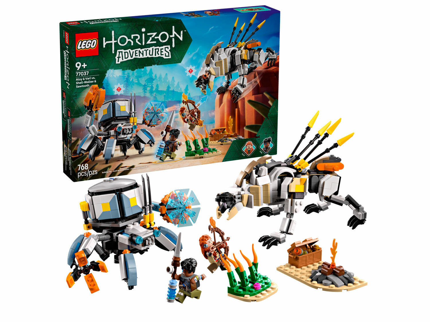 Конструктор Lego Horizon Элой и Варл против Скараба и Пилозуба 77037