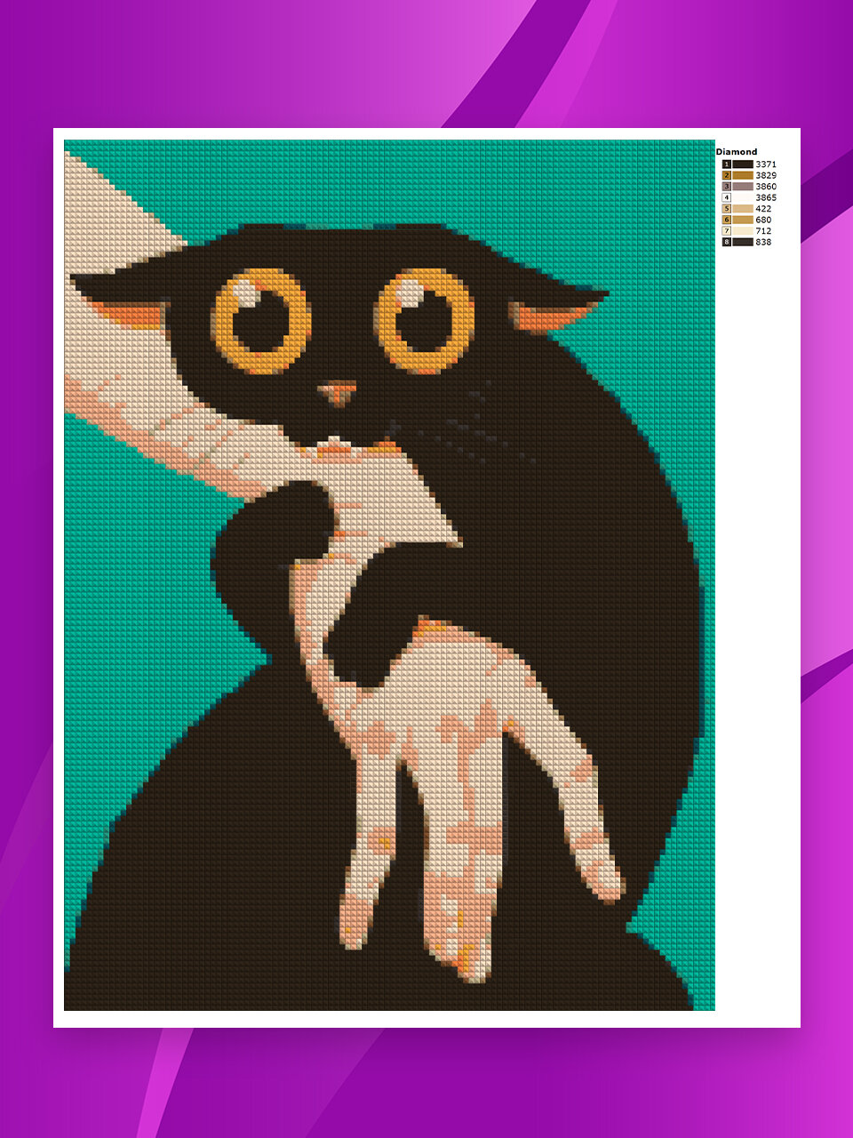 Алмазная мозаика без подрамника - вышивка Кусь 30 х 40 см