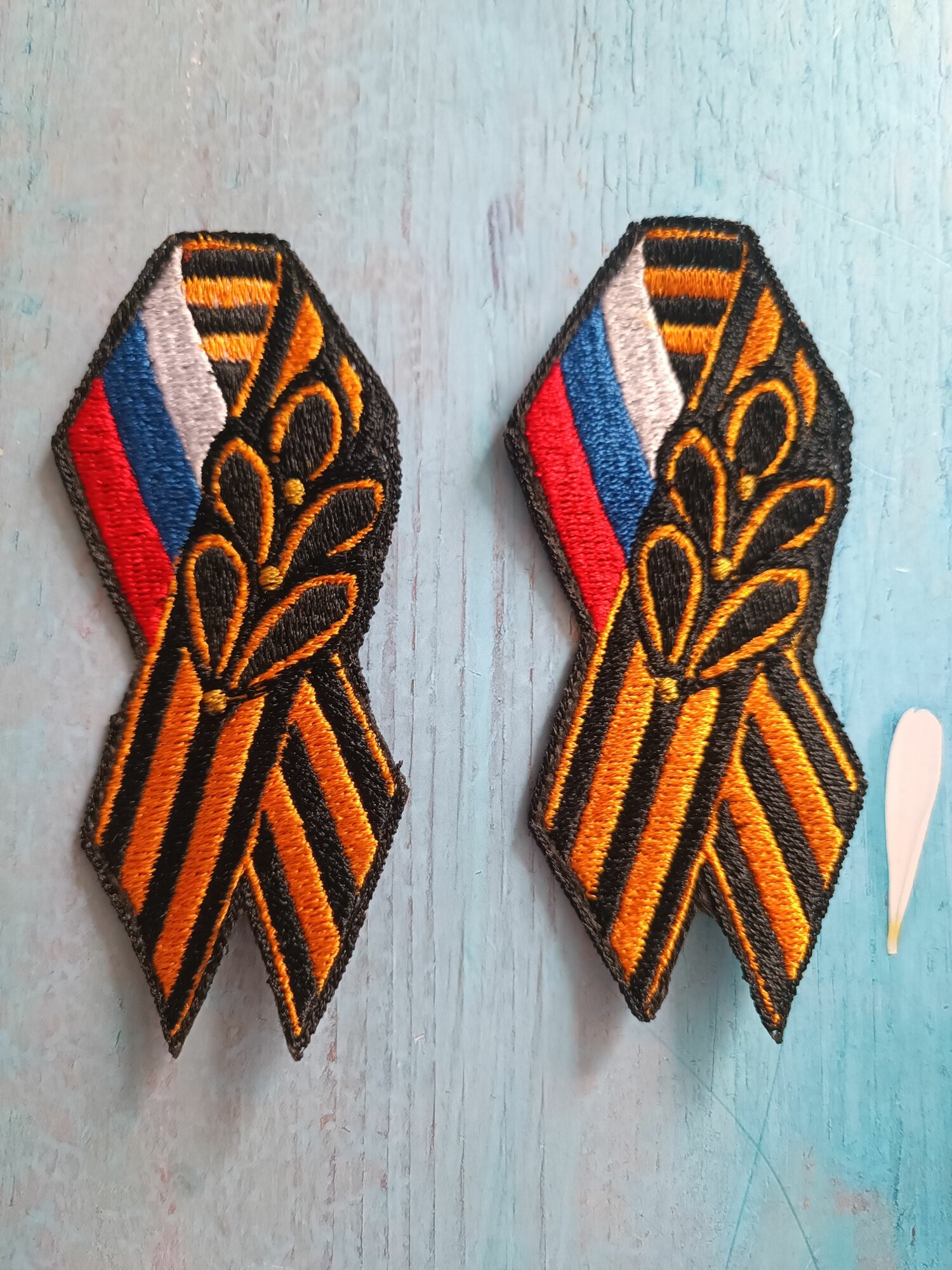 Нашивка 9 мая /георгиевская лента, 2 штуки, 10х4,5 см