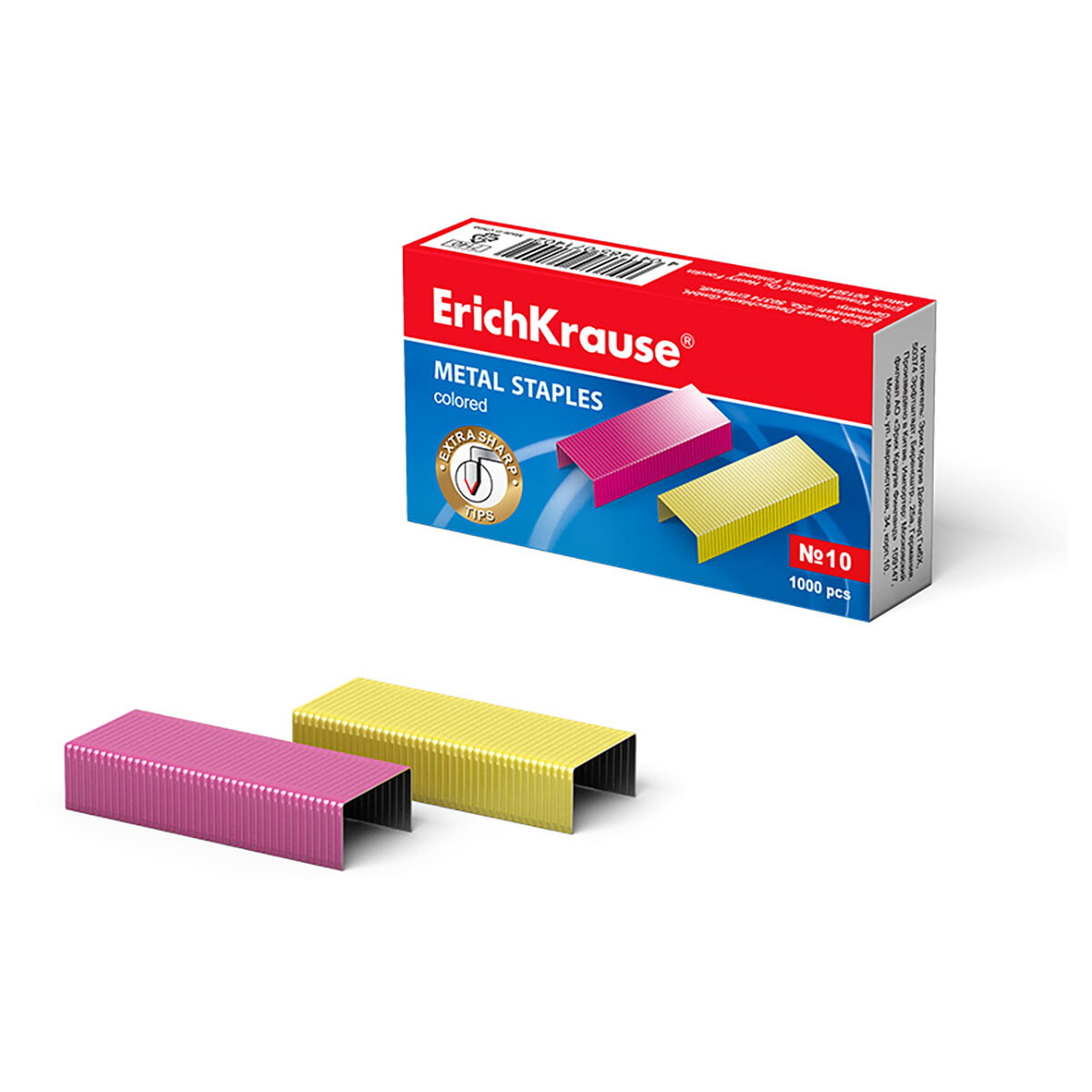 ErichKrause Скобы цветные № 10 7140-YY42 - комплект для крепления бумаг и документов