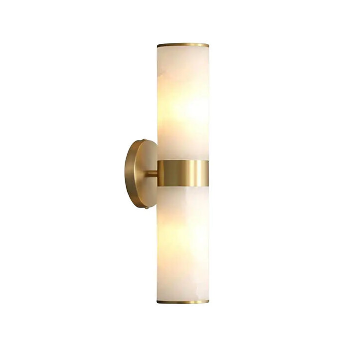 Настенный светильник Delight Collection Wall lamp 6483W/B brass/white, Белый/Латунь, E14/е14, 2 x 40 Вт.