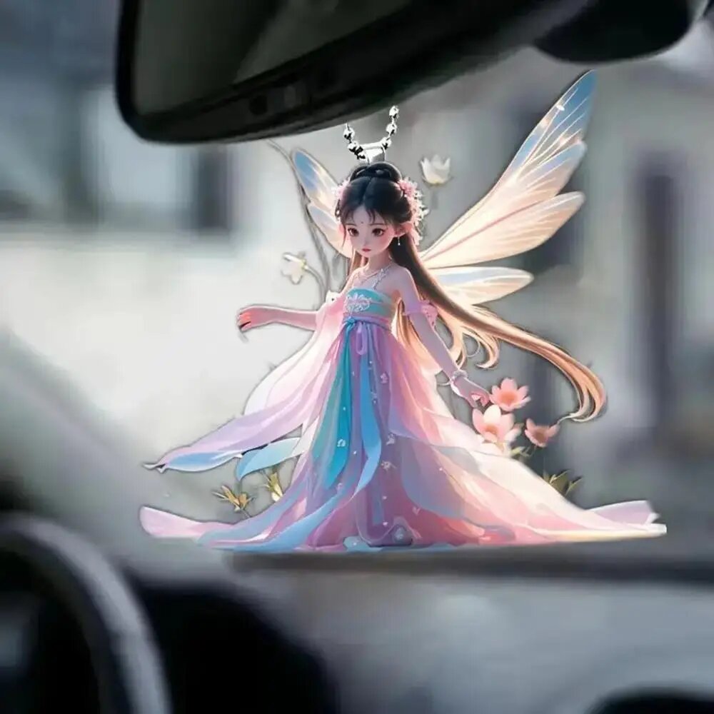 Зелёный акриловый эльфийский кулон Style D