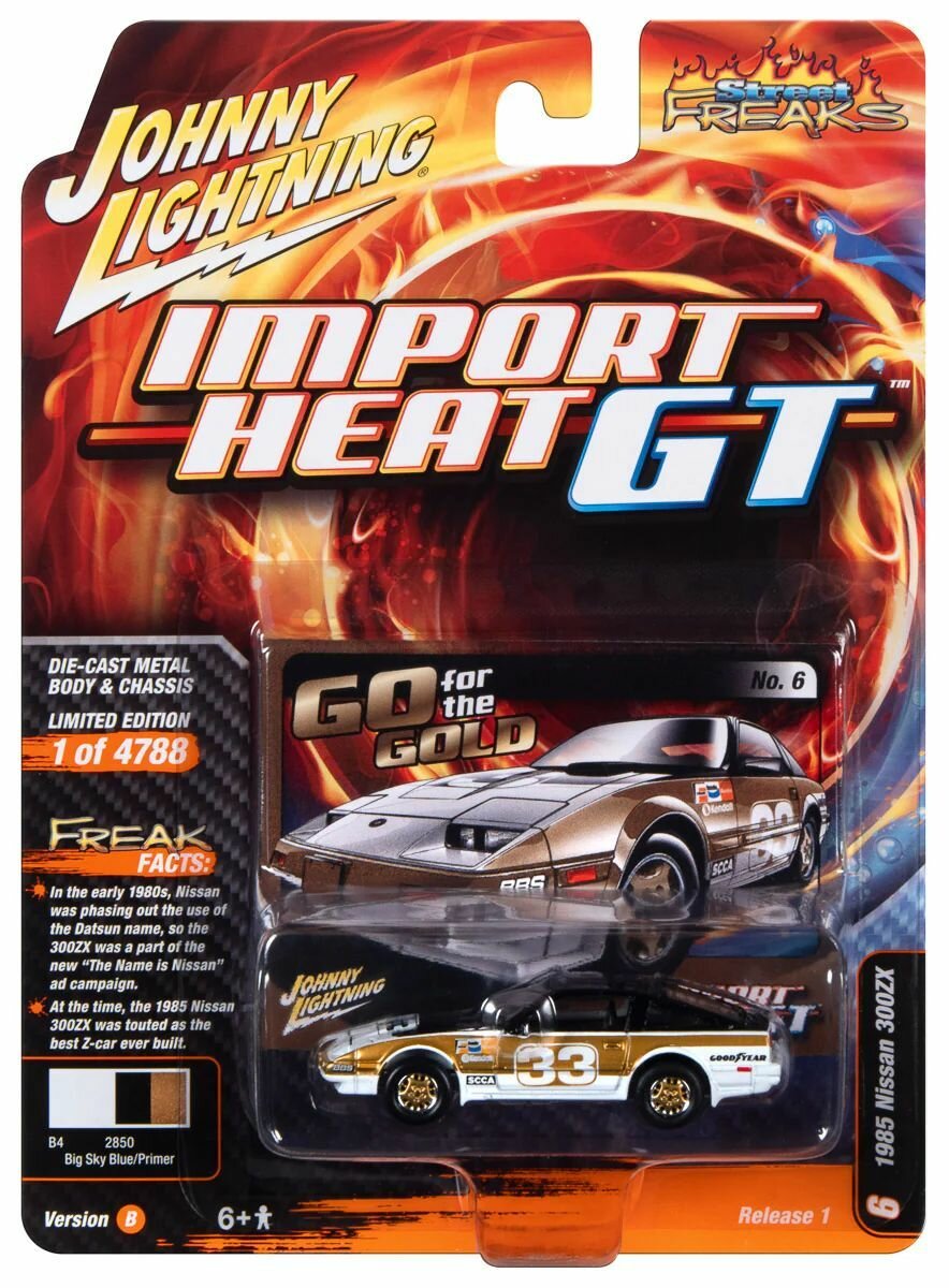 Коллекционная машинка Johnny Lightning 1985 Nissan 300ZX Import Heat GT (серия Street Freaks, JLSP298B)