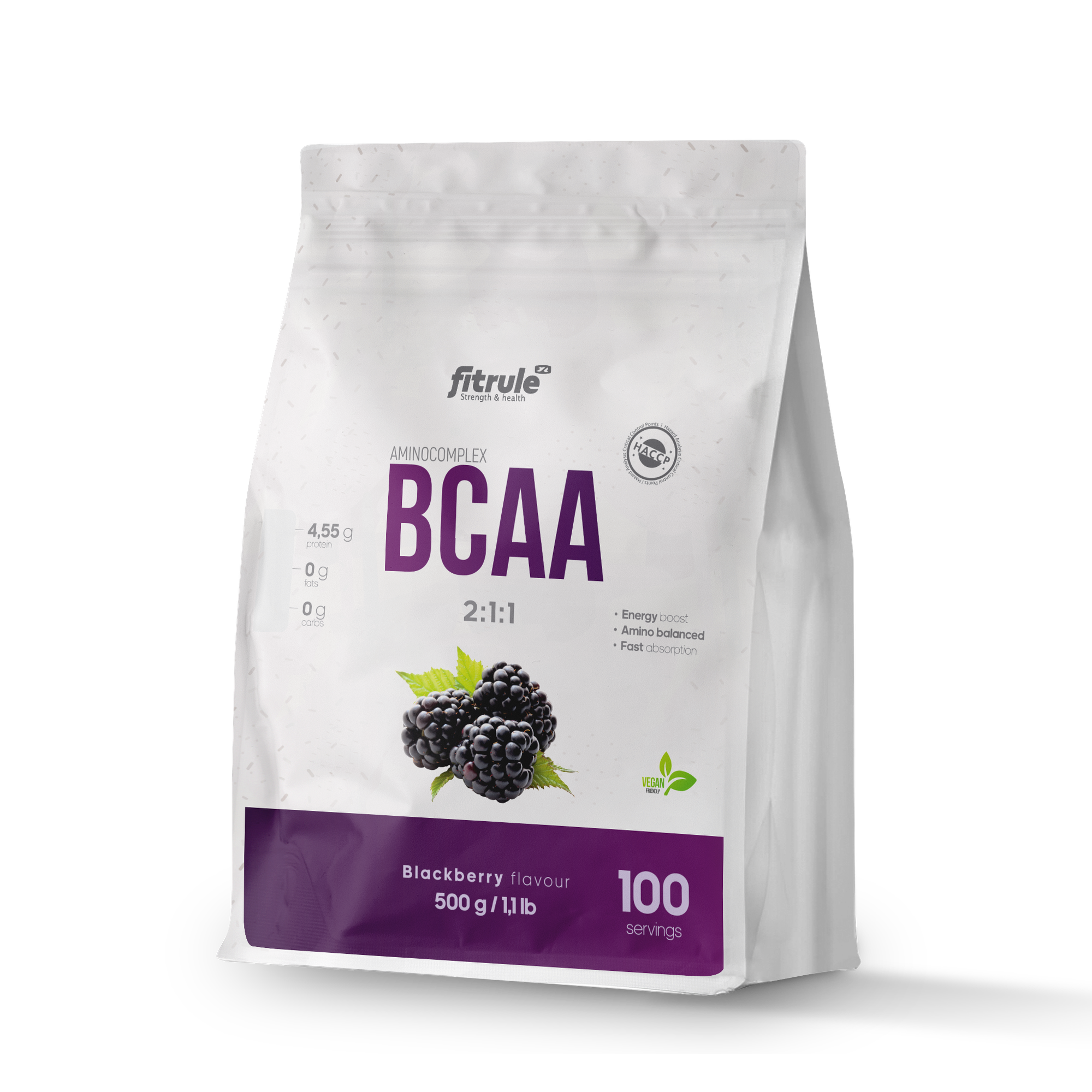 Fitrule BCAA Powder 500g (Квадропак) (Ежевика)