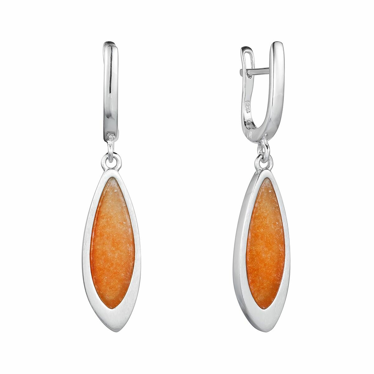 Серьги, серебро, 925 проба, родирование