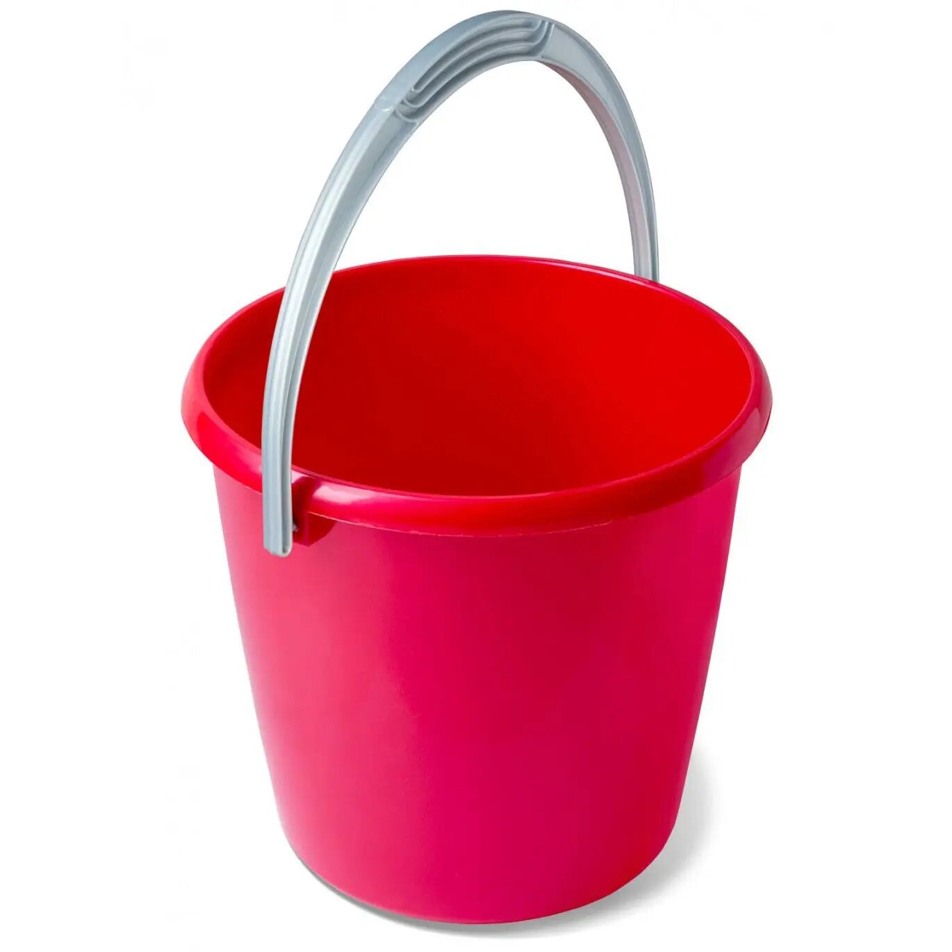 Ведро Соло 10л, перламутровое красное, удобная ручка, для уборки