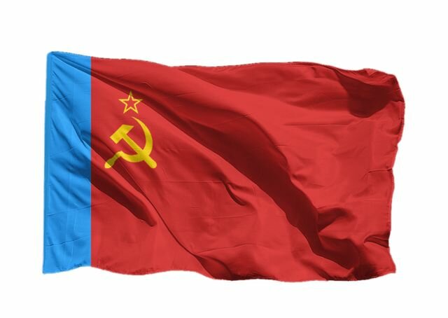 Флаг РСФСР на шёлке, 70х105 см для ручного древка