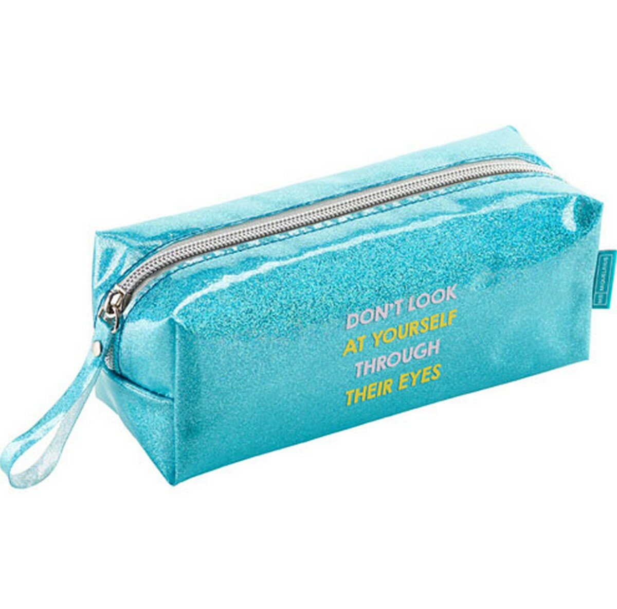 Пенал с блестками голубой