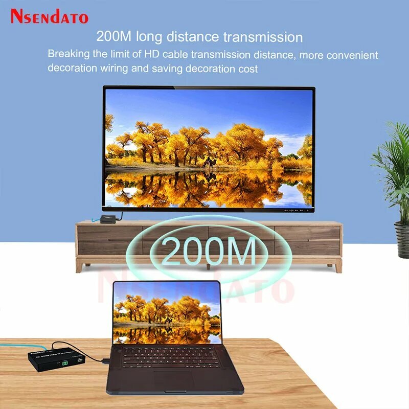 HDMI KVM-удлинитель 4K 200M, Full set, EU Plug — фото 1