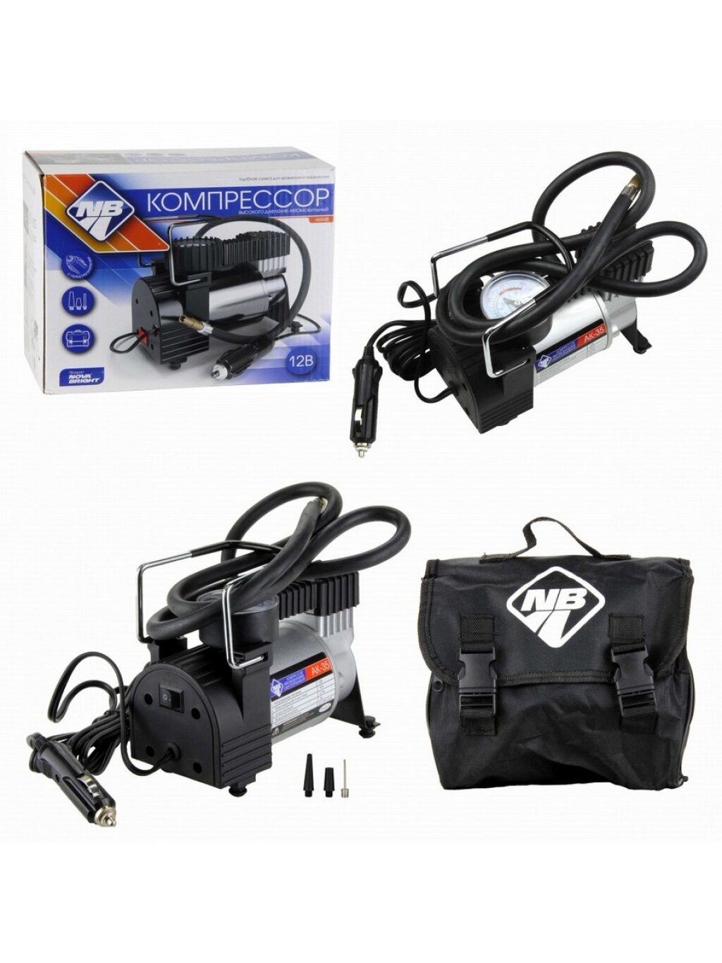 Автомобильный компрессор Nova Bright 46948 30 л/мин 10 атм