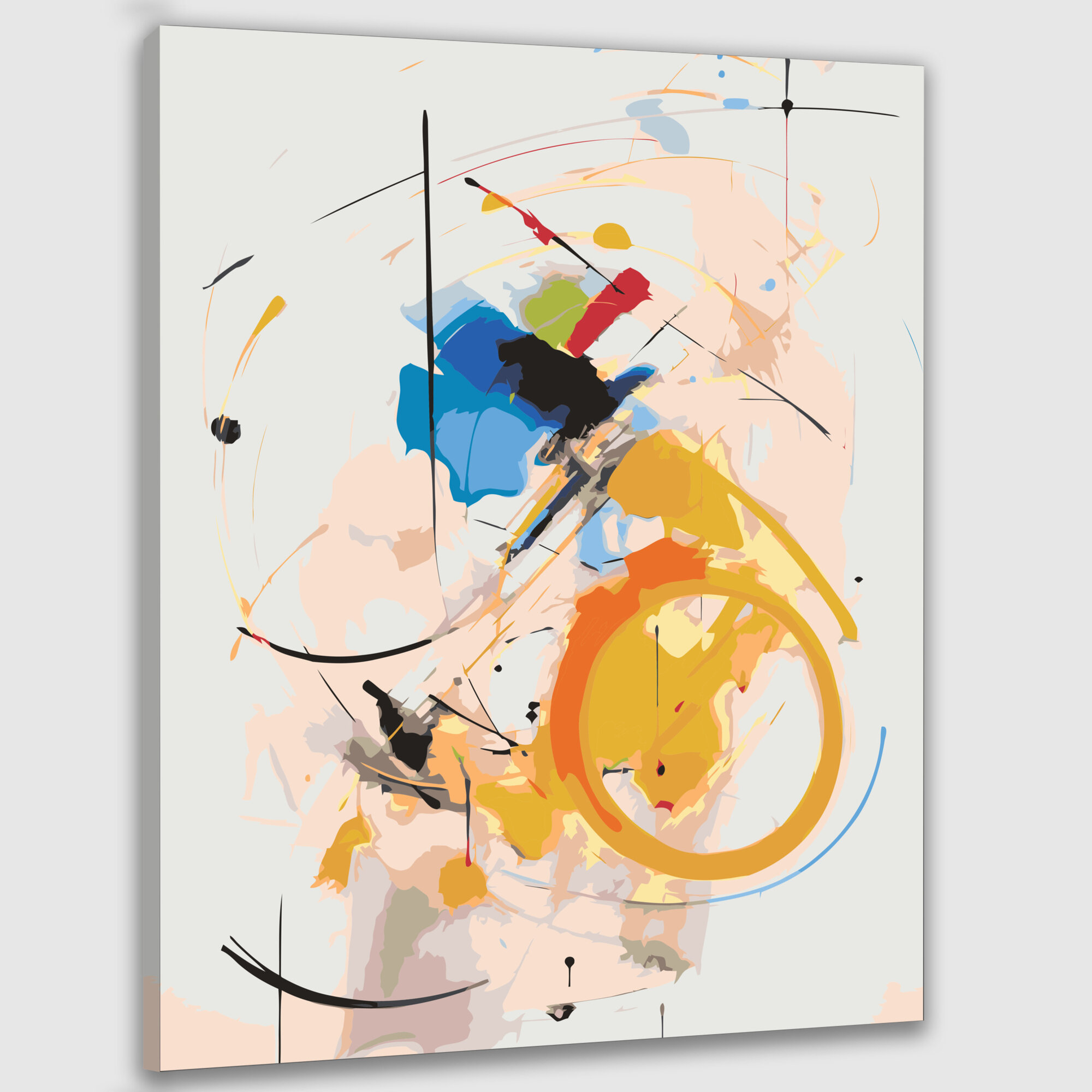 Картина по номерам 40x50 см, абстракция, Машина знаний, яркие мазки, всплески цвета, энергичная композиция