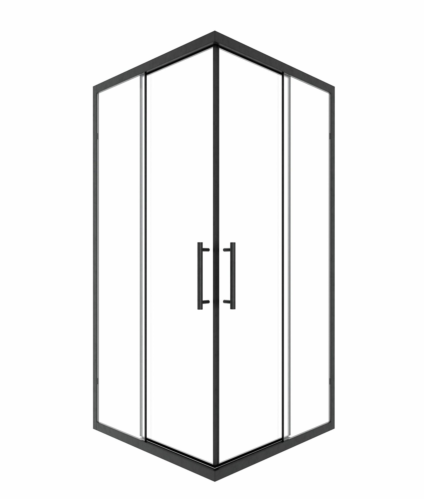 Timo Душевой угол TKSS-100/03C-8, раздвиж 1000*1000*2000, проф черный, стекло проз 8 мм