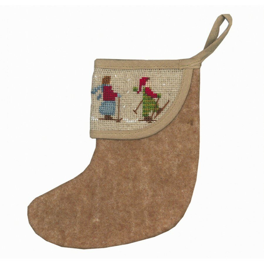 Набор для вышивания сапожка для подарков SKIEURS (Лыжники)