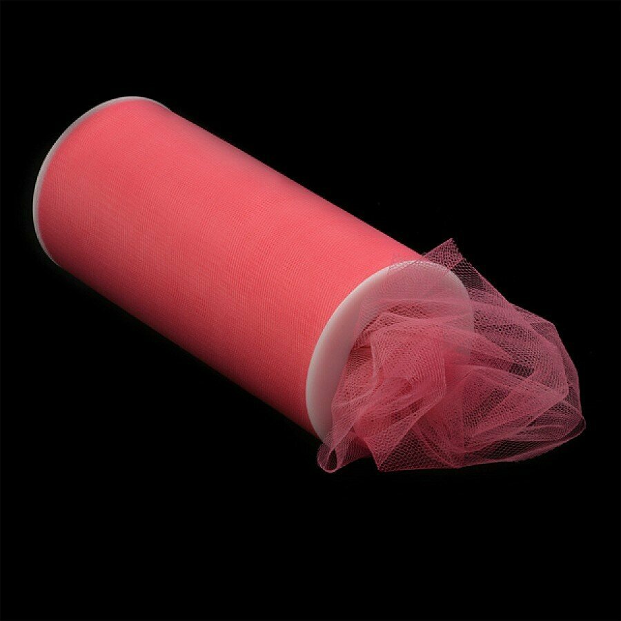 Фатин средней жесткости в шпульках,100% нейлон, TBY.C шир.150мм цв.31 нежный коралл уп.22.86м