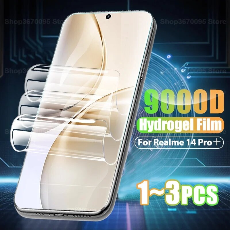 Для Realme 14 Pro + 1 ~ 3 шт. защитная гидрогелевая пленка Realmy 14 13 12 11 Pro Plus 14Pro + 5G Защитная пленка для экрана 14ProPlus 13Pro + 6,83 дюйма