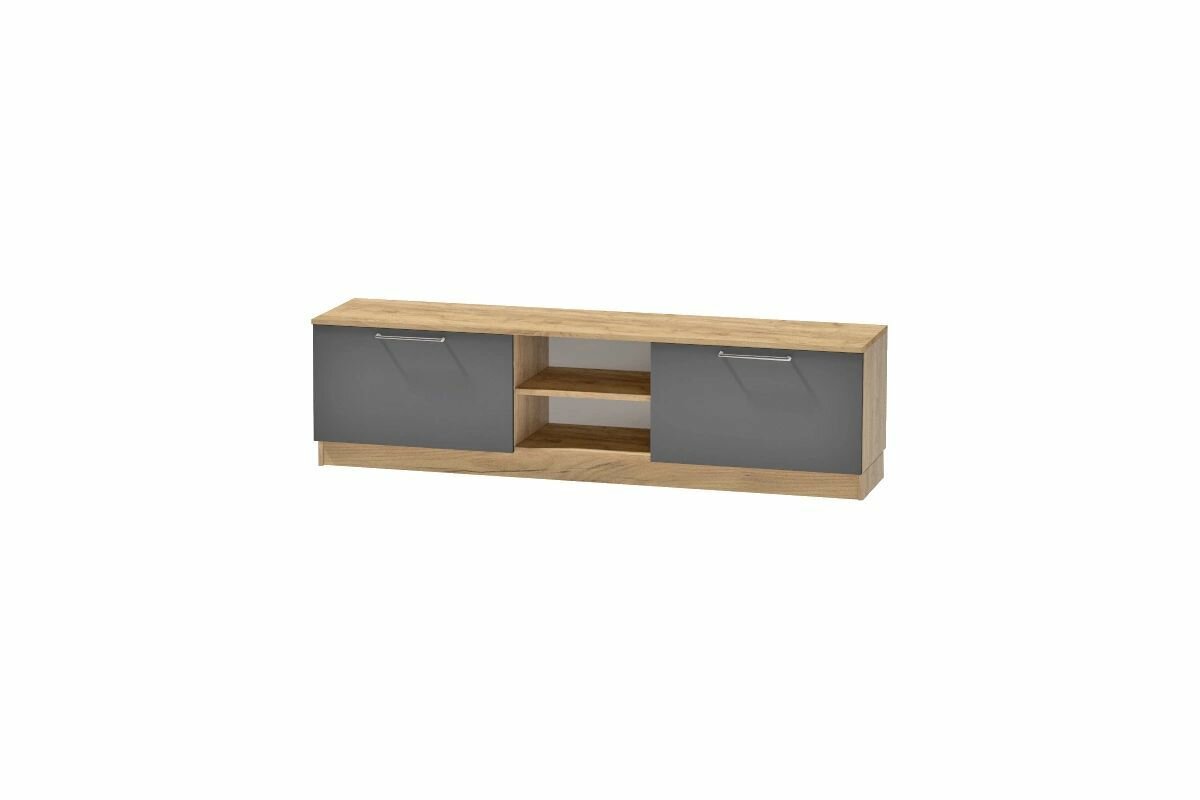 Тумба 1 Иннэс 7 Графит и Дуб Крафт золотой, ширина 160 см, тумба под телевизор, консоль, в гостиную