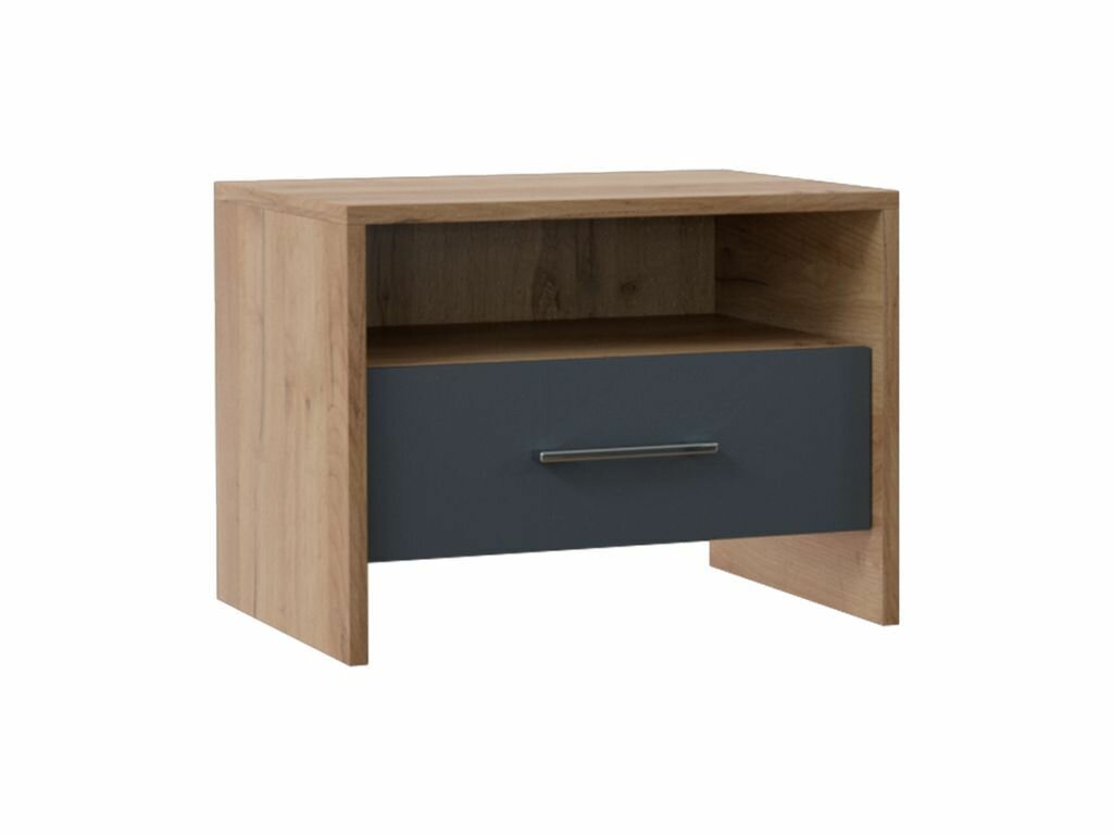 Модуль Спальни либерти тумба прикроватная с плитой 22 мм Дуб Крафт Золотой / Антрацит ширина 51,2 см напольный ЛДСП с ящиком для спальни